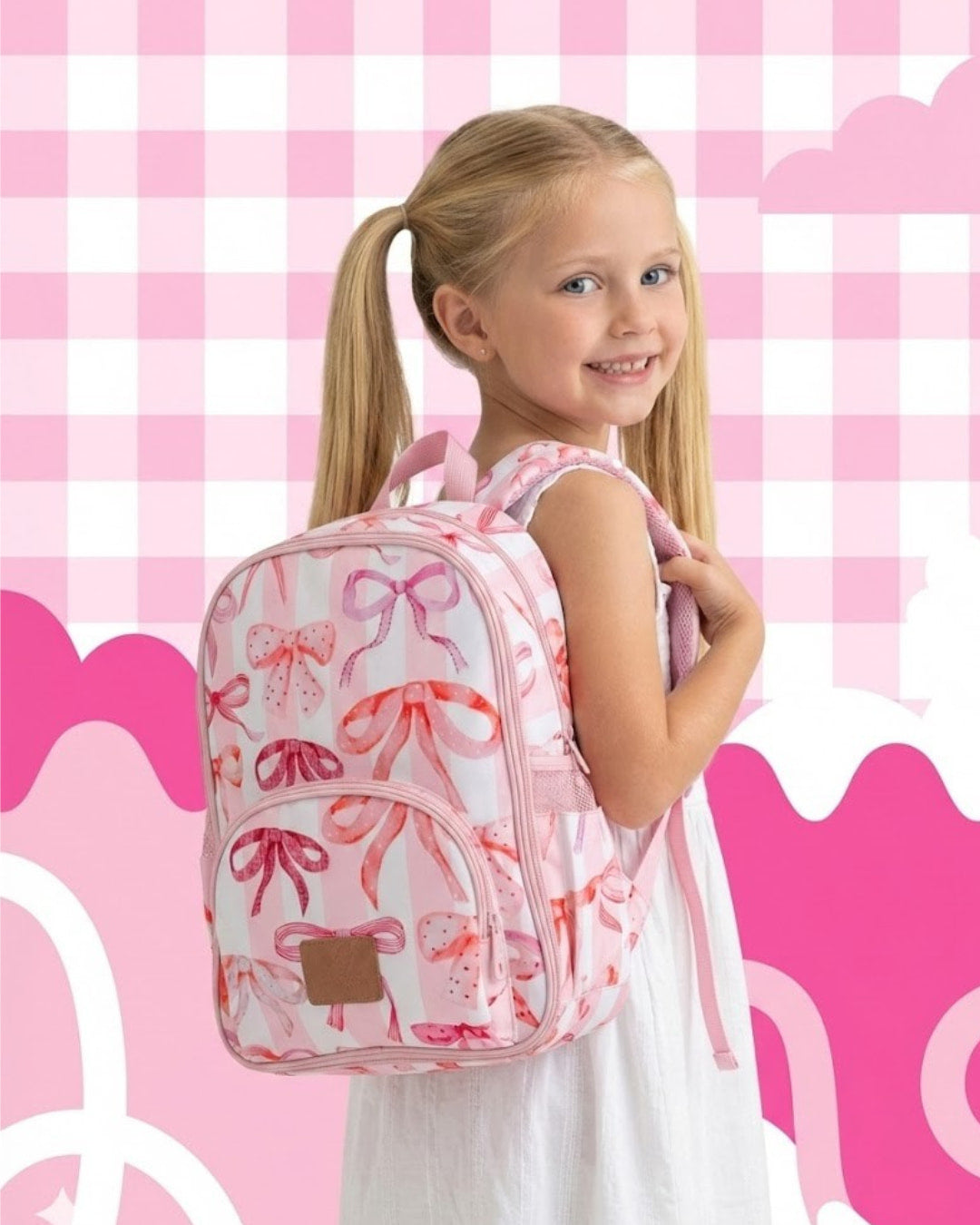 Kids Backpack - PINK BOWS – wonderland4children